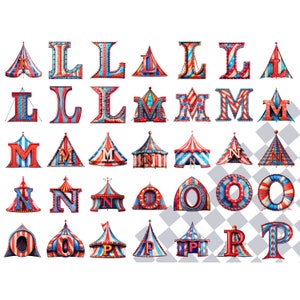 Circus Clipart Alphabet Letters for Instant Download Digital Art ...