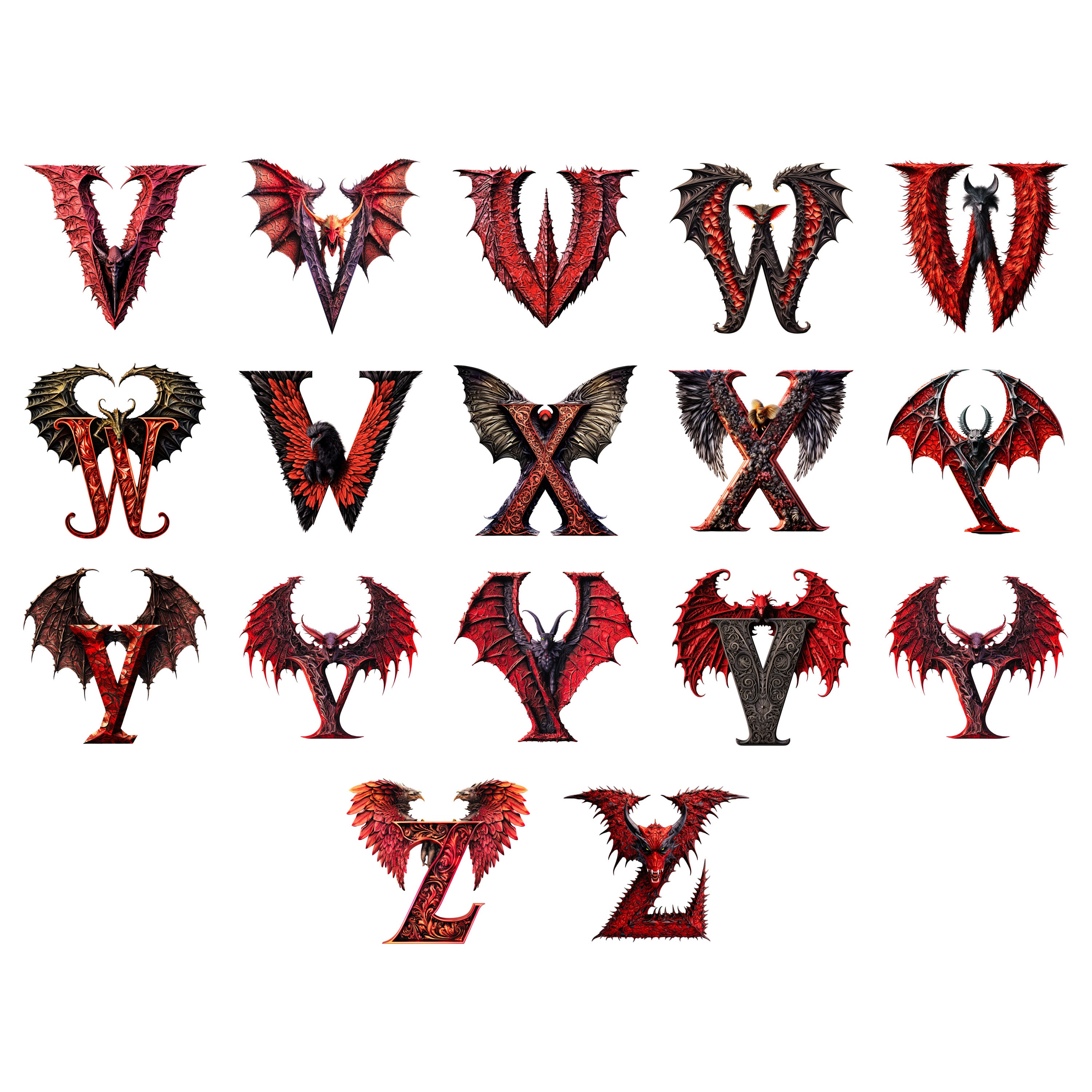 Halloween Vampire Clipart Alphabet Letters for Digital - Etsy