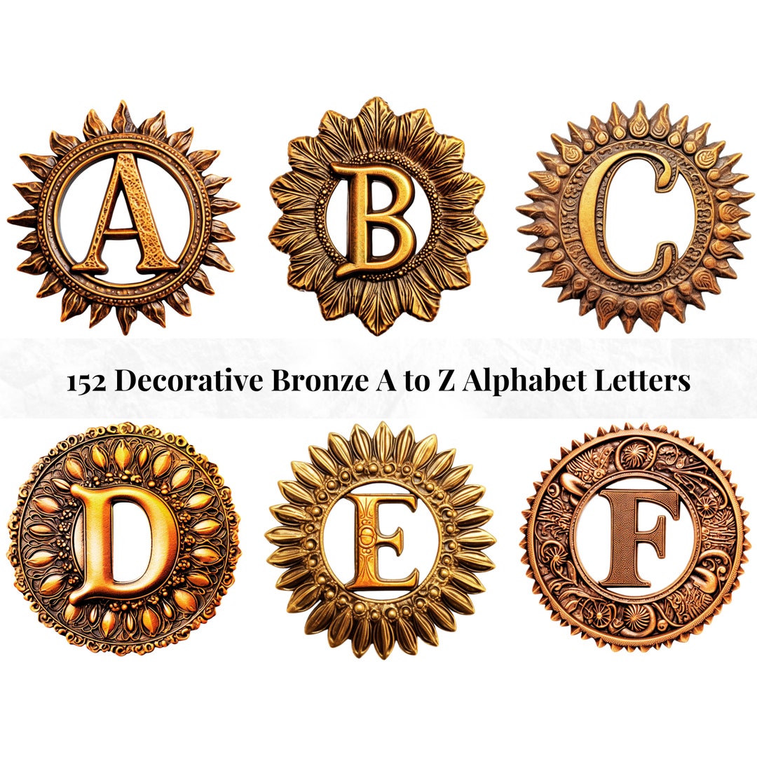 Clipart Decorative Letters for Instant Download PNG Bundle Design ...