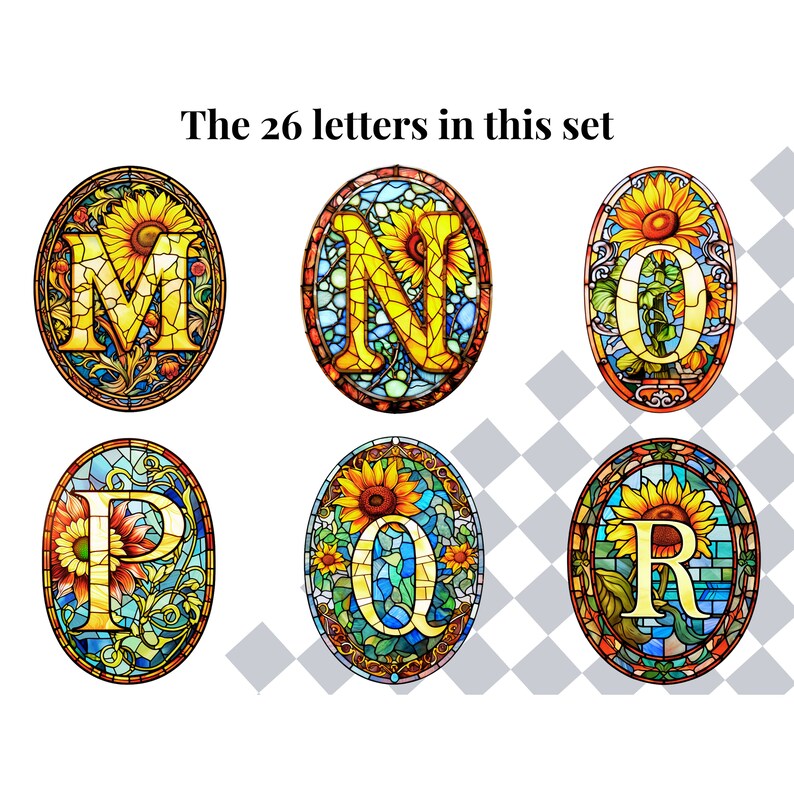 Sunflower Clipart Alphabet Letters PNG Files for Floral Digital ...