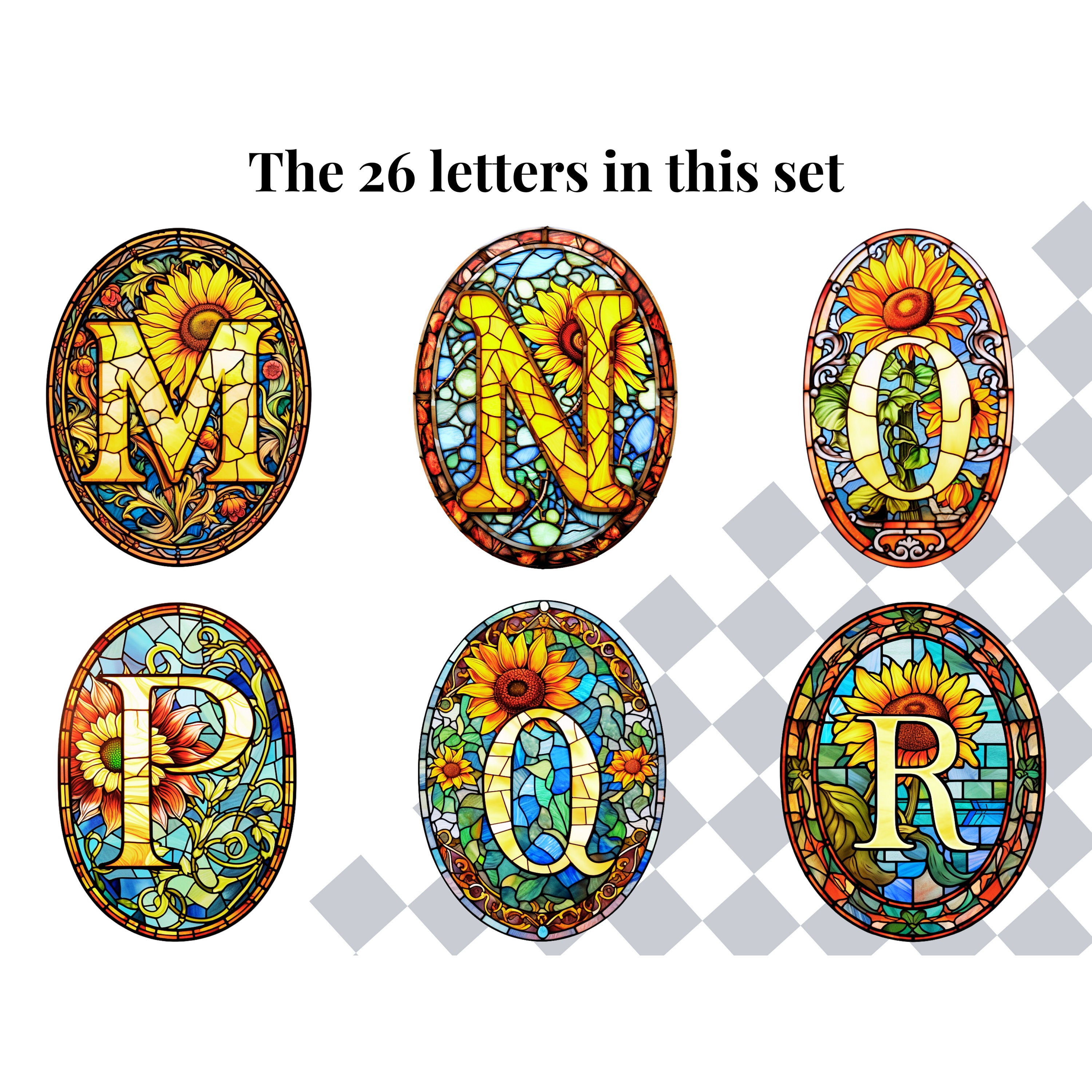 Sunflower Clipart Alphabet Letters PNG Files for Floral Digital ...