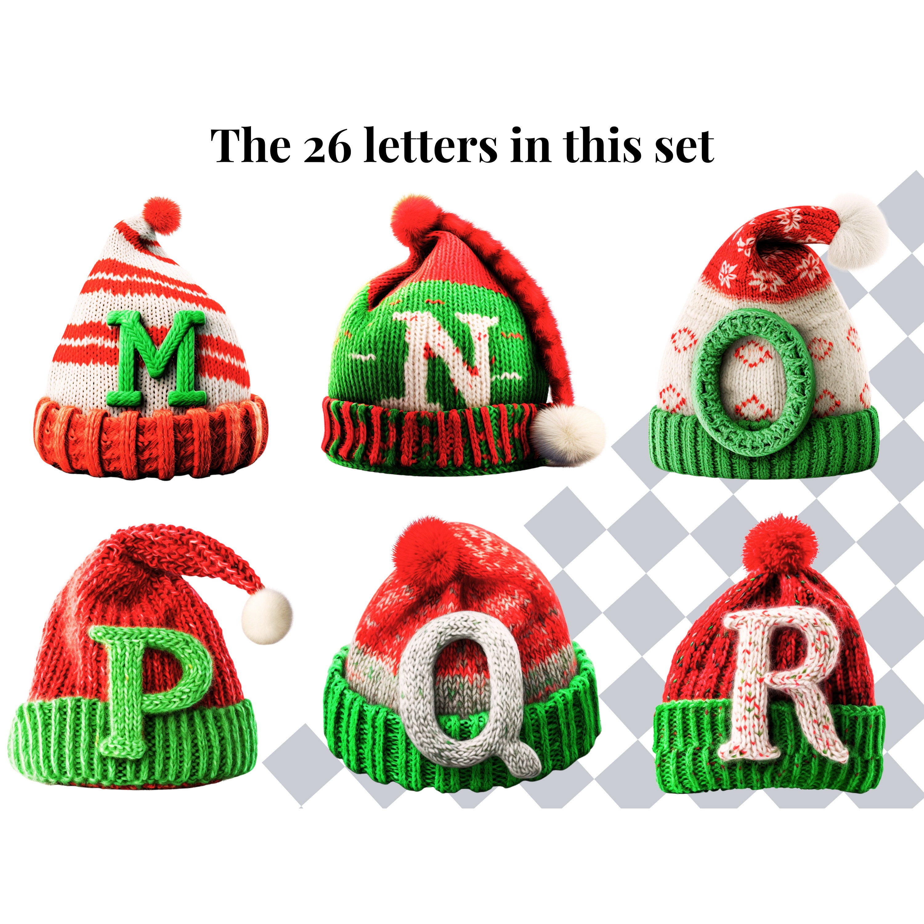 Santa Hat Alphabet Clipart for Commercial Use Christmas PNG Download ...