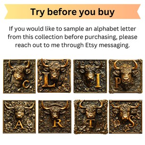 Highland Cow Clipart Farm Animal PNG Alphabet Letters for Fonts for ...