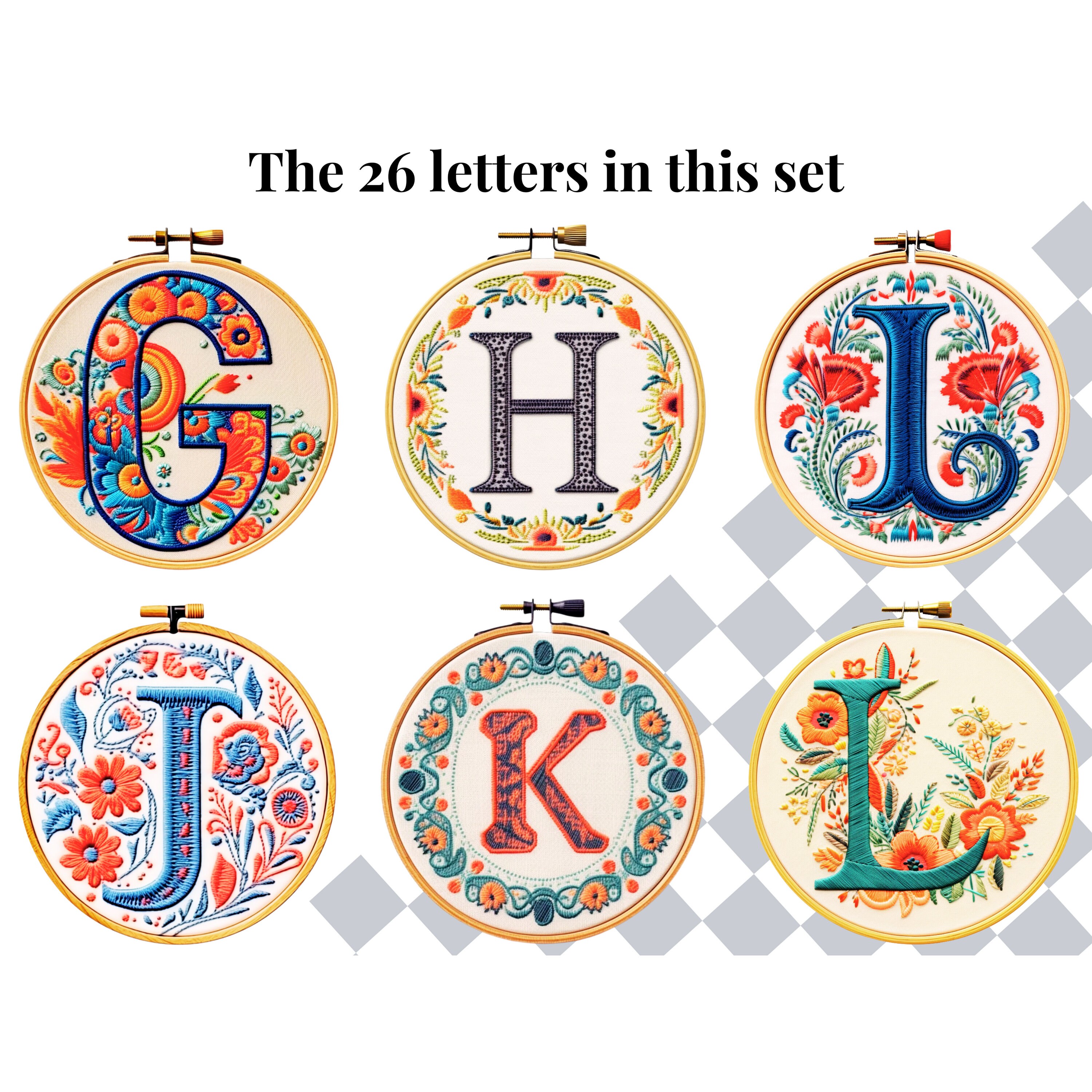 Boho Floral Clipart Alphabet Letters PNG Files for Flower Digital ...