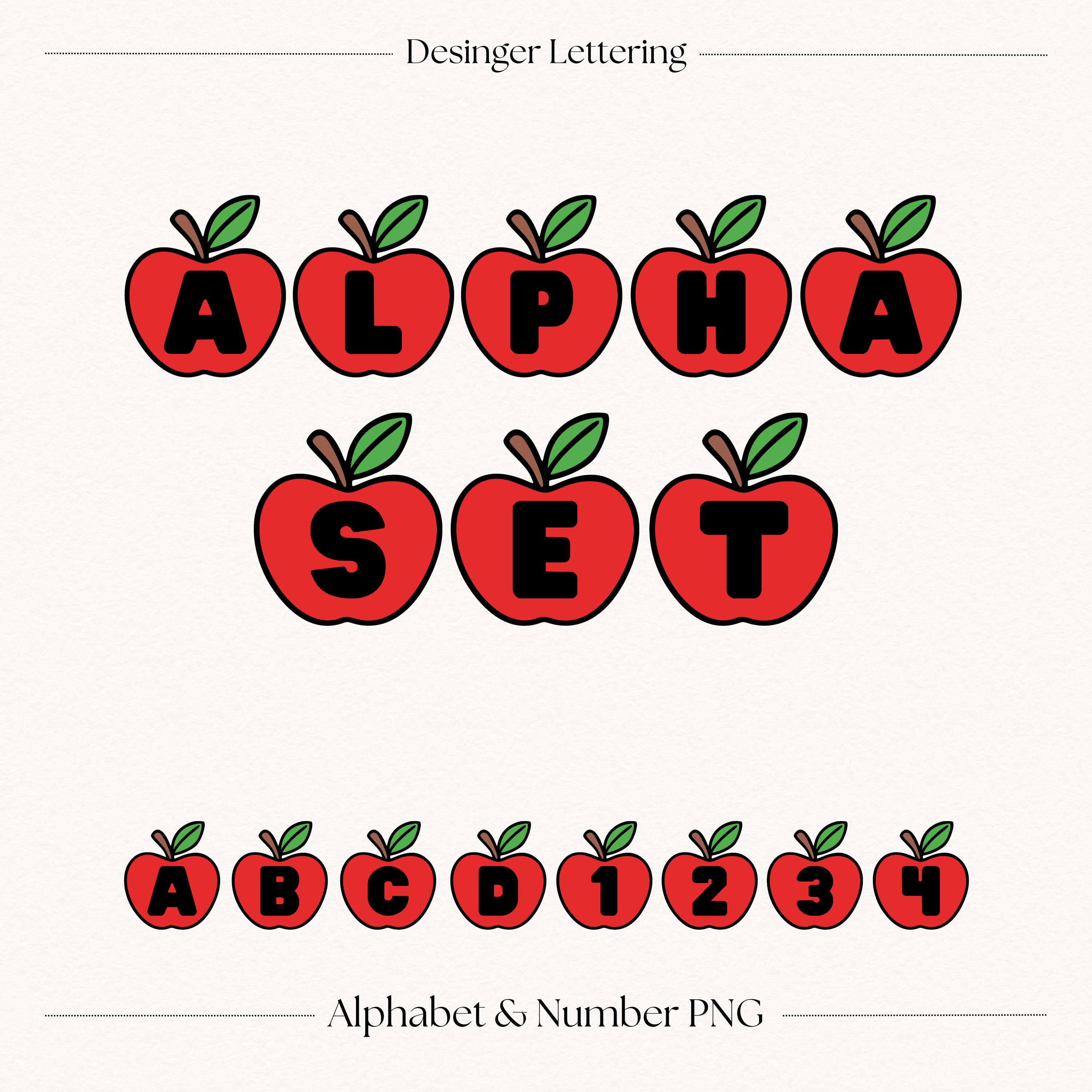 Apple Alphabet Letters & Numbers PNG Clipart | Teacher Classroom Decor ...