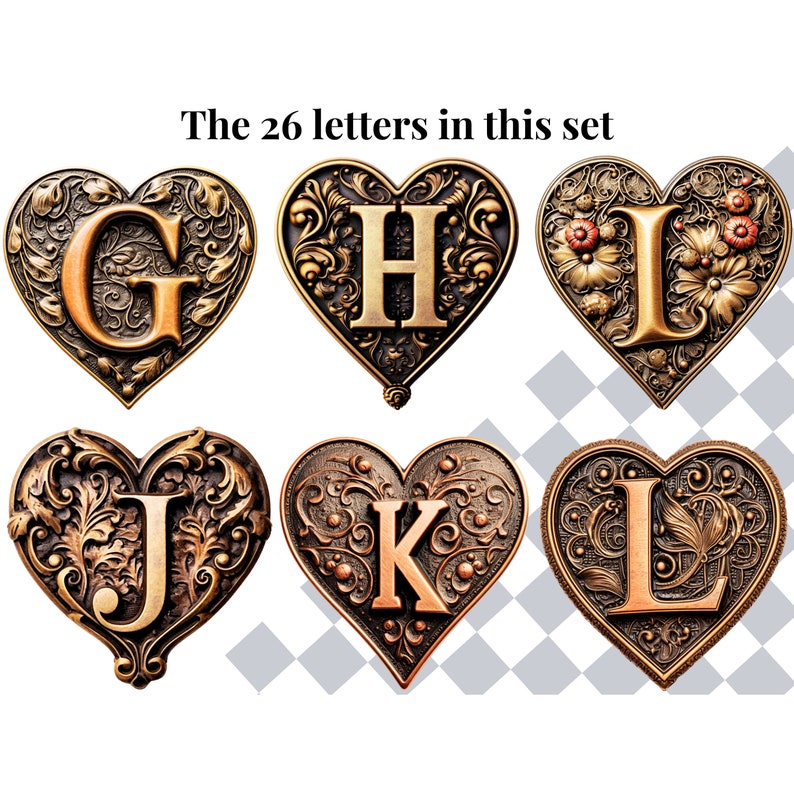 Digital Clipart Alphabet Letters PNG for Vintage Ephemera Decoupage ...