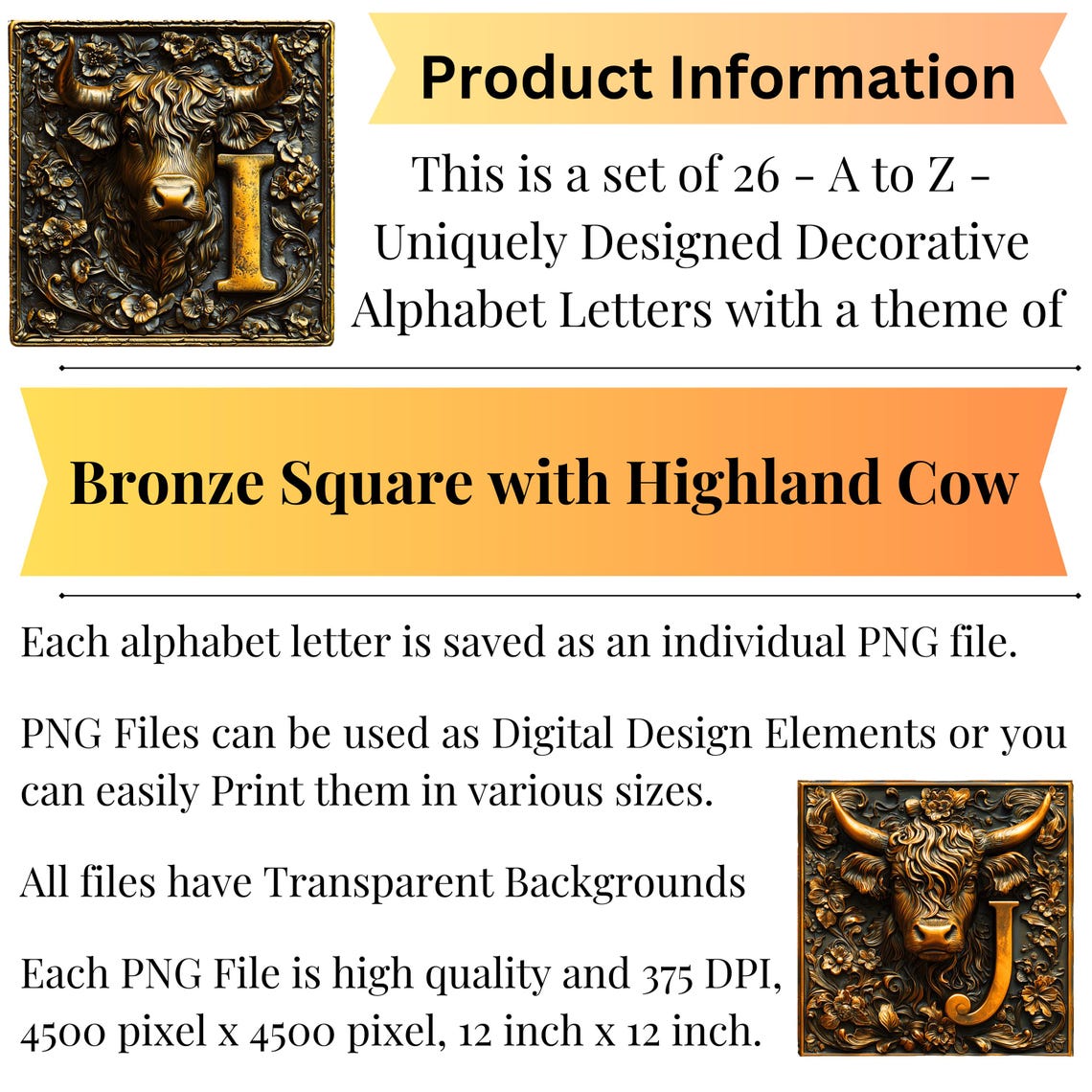 Cow Clipart PNG Files, Farm Animal Alphabet Letters, Instant Download ...