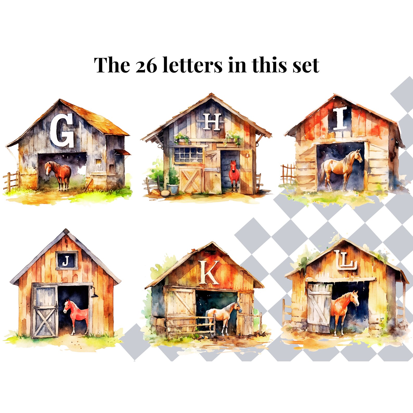 Horse Clipart Alphabet Letters PNG Files for Western Digital Download ...