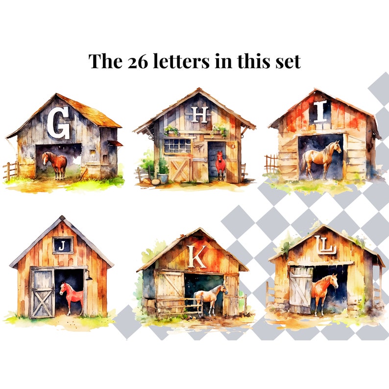 Horse Clipart Alphabet Letters PNG Files for Western Digital Download ...
