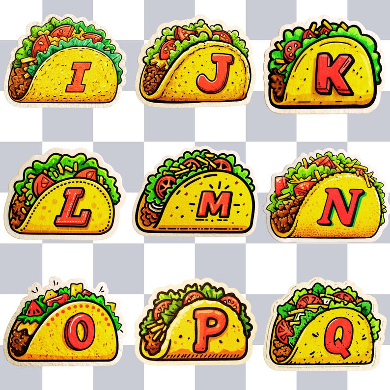 Taco Alphabet PNG Clipart | Fiesta Letters & Numbers | Mexican Food ...