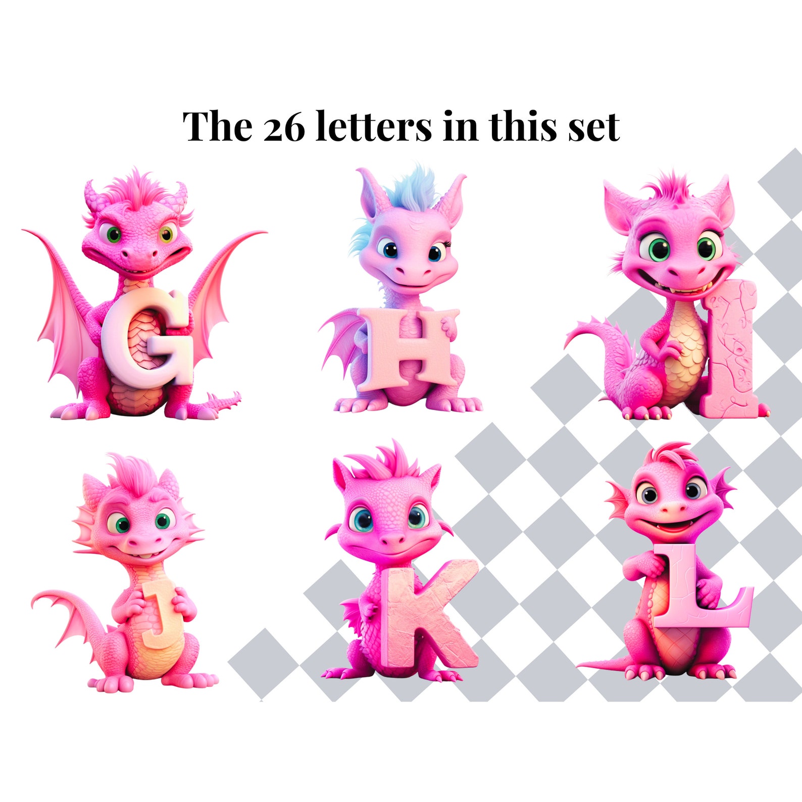 Dragon Clipart Alphabet Letters PNG for Commercial Use Downloadable ...