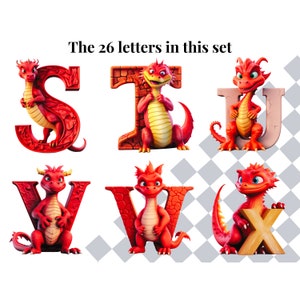 Dragon Clipart Alphabet Letters PNG for Animal Alphabet Decorative ...