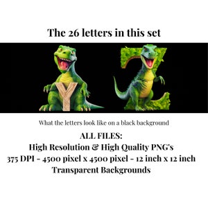 Tyrannosaurus Rex Dinosaur Alphabet Clip Art and Image Files for T Rex ...