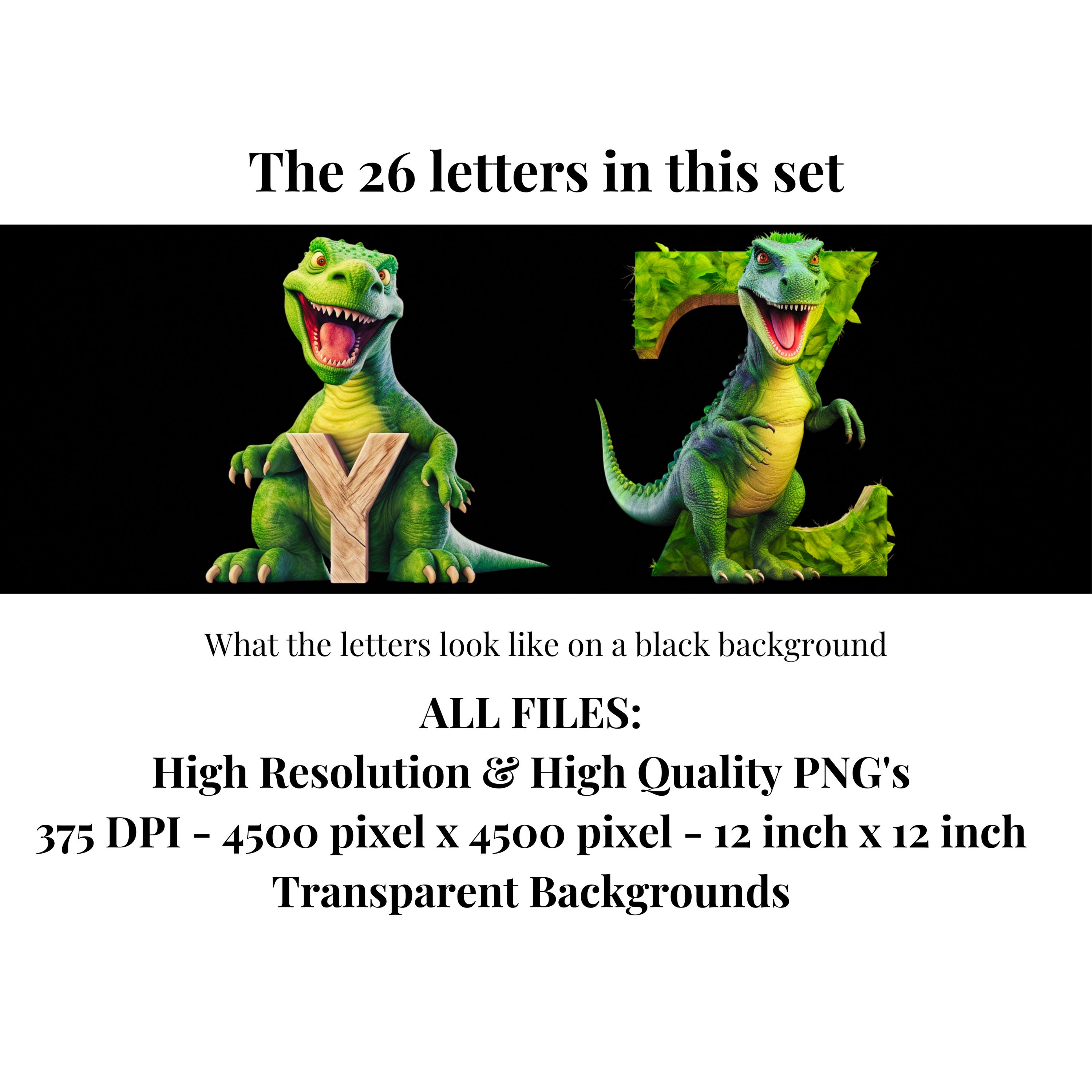 Tyrannosaurus Rex Dinosaur Alphabet Clip Art and Image Files for T Rex ...