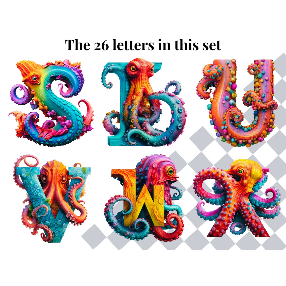 Octopus Printable Alphabet Letters and Numbers for Under the Sea ...