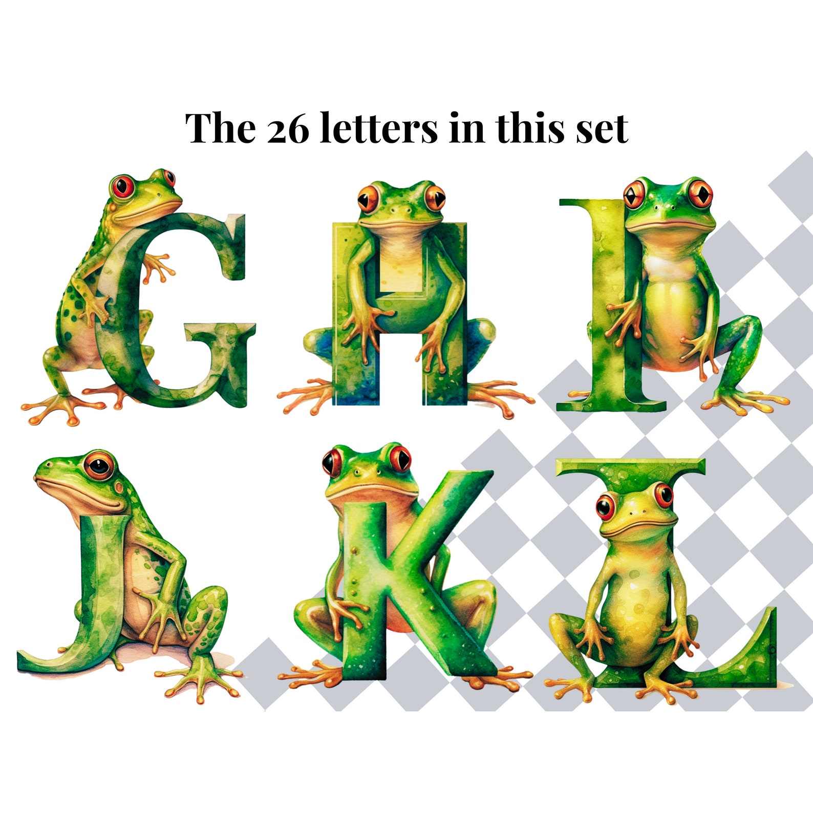 Frog Clipart Decorative Letters PNG for Animal Alphabet, Cute ...