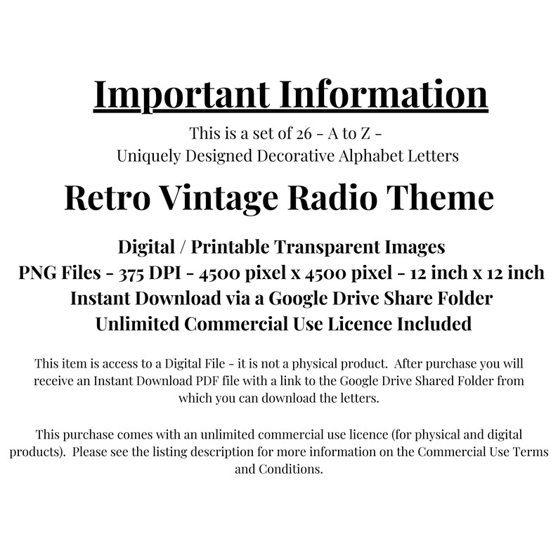 Retro Radio Alphabet Clipart: Vintage PNG Letters (digital Download ...