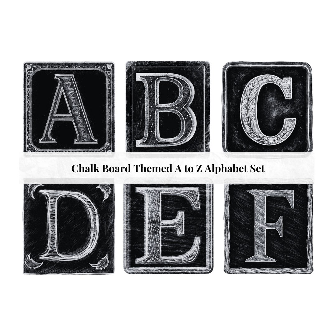 Clipart Alphabet Letters PNG Files for Chalk Board Theme Digital ...