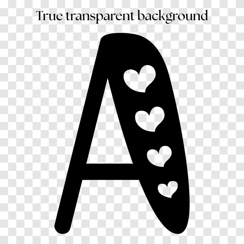 Heart Alphabet Letters and Numbers PNG – Cute Decorative A–Z Alphabet ...
