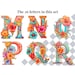 Boho Clipart Alphabet Letters | Colorful Floral Fonts | PNG Flower ...