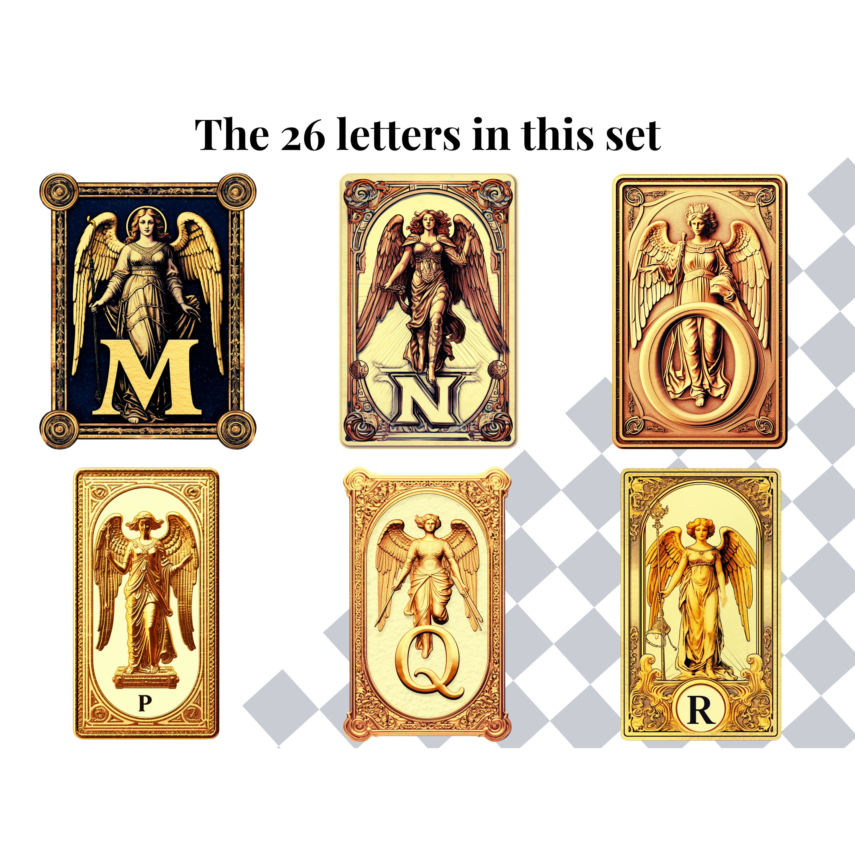 Guardian Angel Digital Paper for Digital Download Vintage Ephemera Gold ...