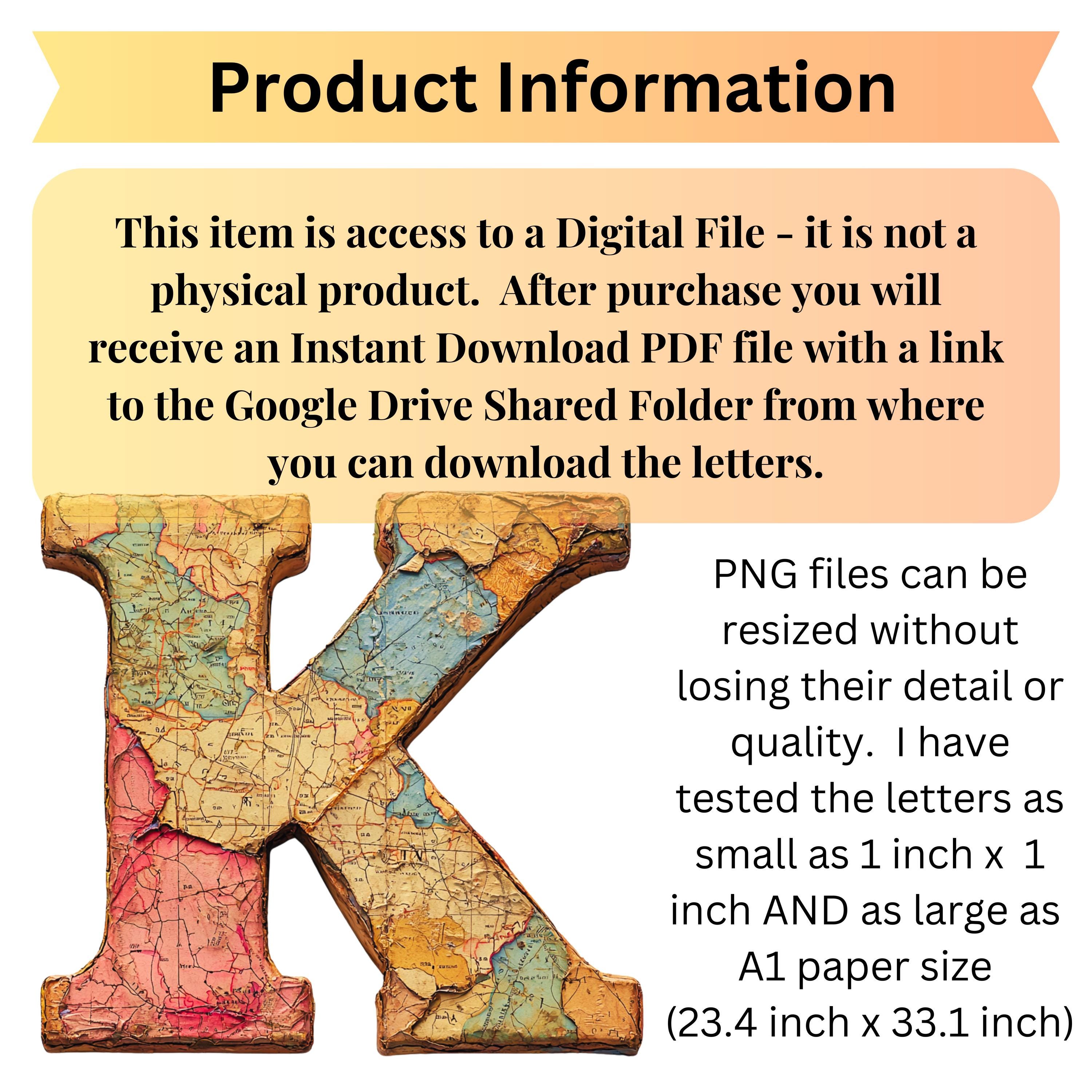 Vintage Map Alphabet Clipart: A-Z PNG Bundle (downloadable) - Etsy