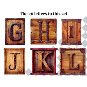 Rustic Clipart Alphabet Letters PNG Files for Instant Download ...