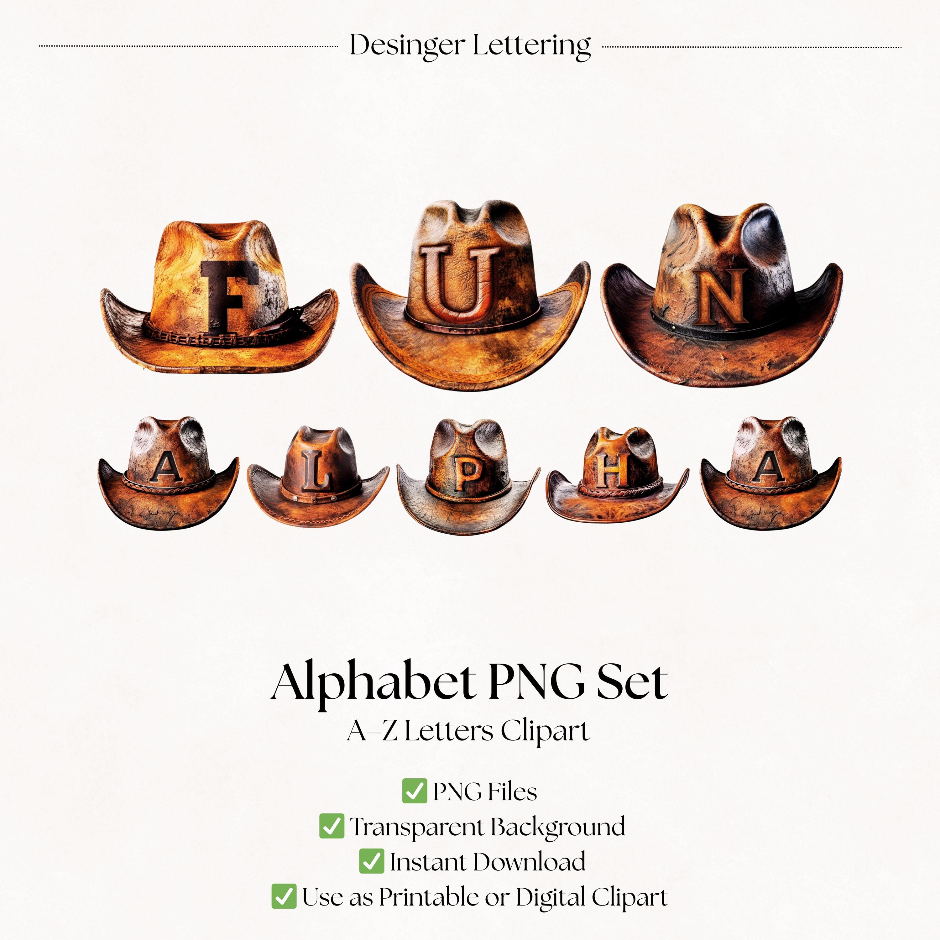 Western Letters PNG | Cowboy Cowgirl Hat Alphabet Clipart Fonts | Fun ...