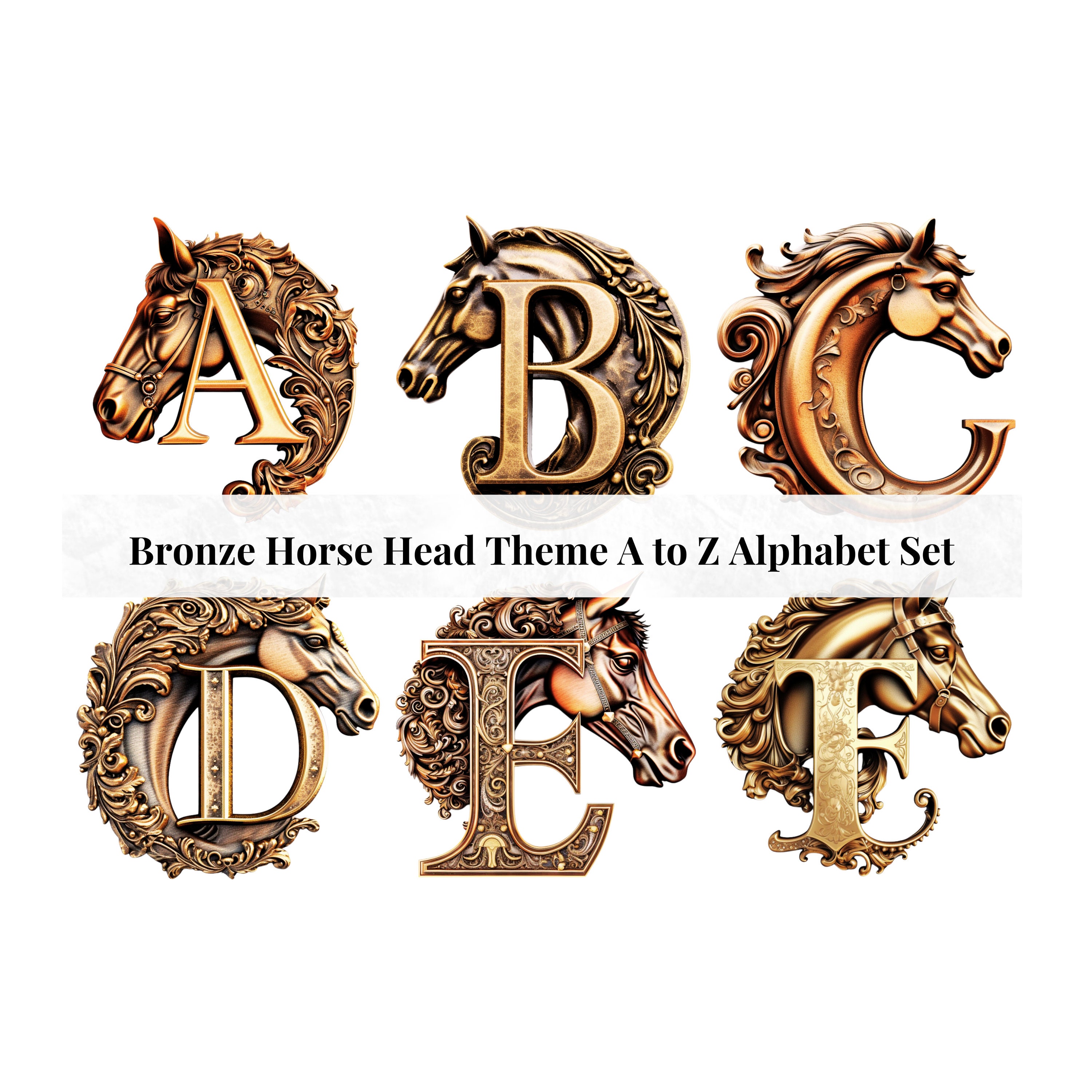 Horse Clipart Alphabet Letters PNG Files for Western Digital Download ...