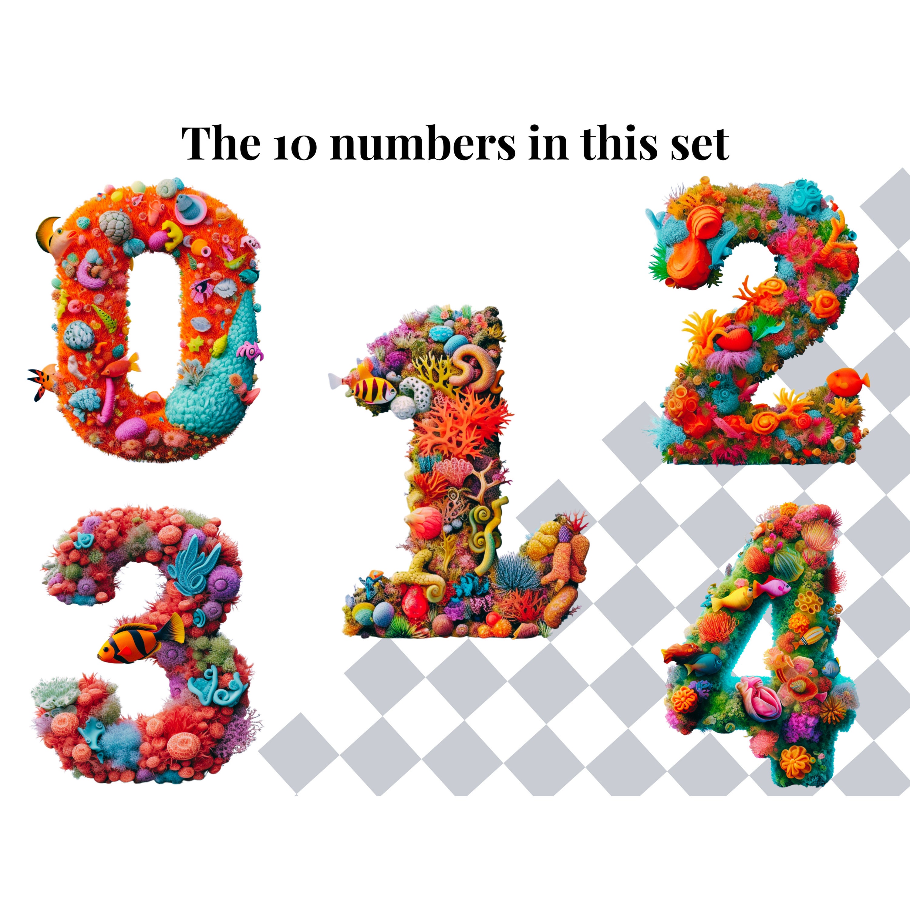 Under the Sea Printable Alphabet Letters and Numbers Fish Clipart PNG ...