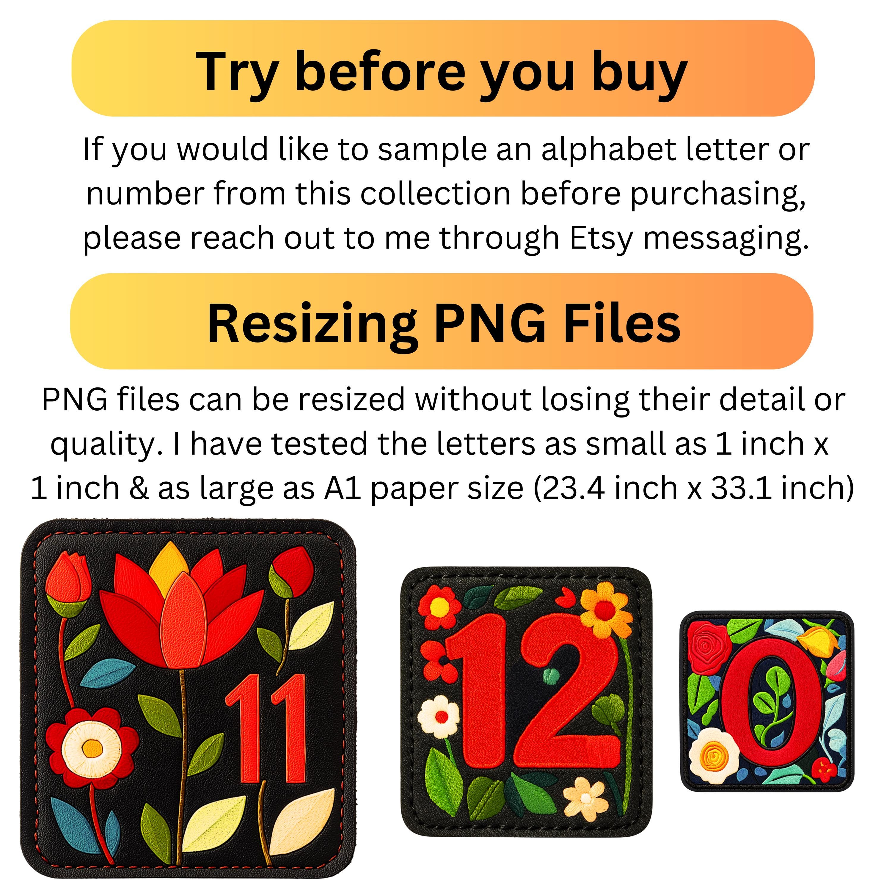 Floral Rose Alphabet Clipart: PNG Letter & Number Bundle (digital ...