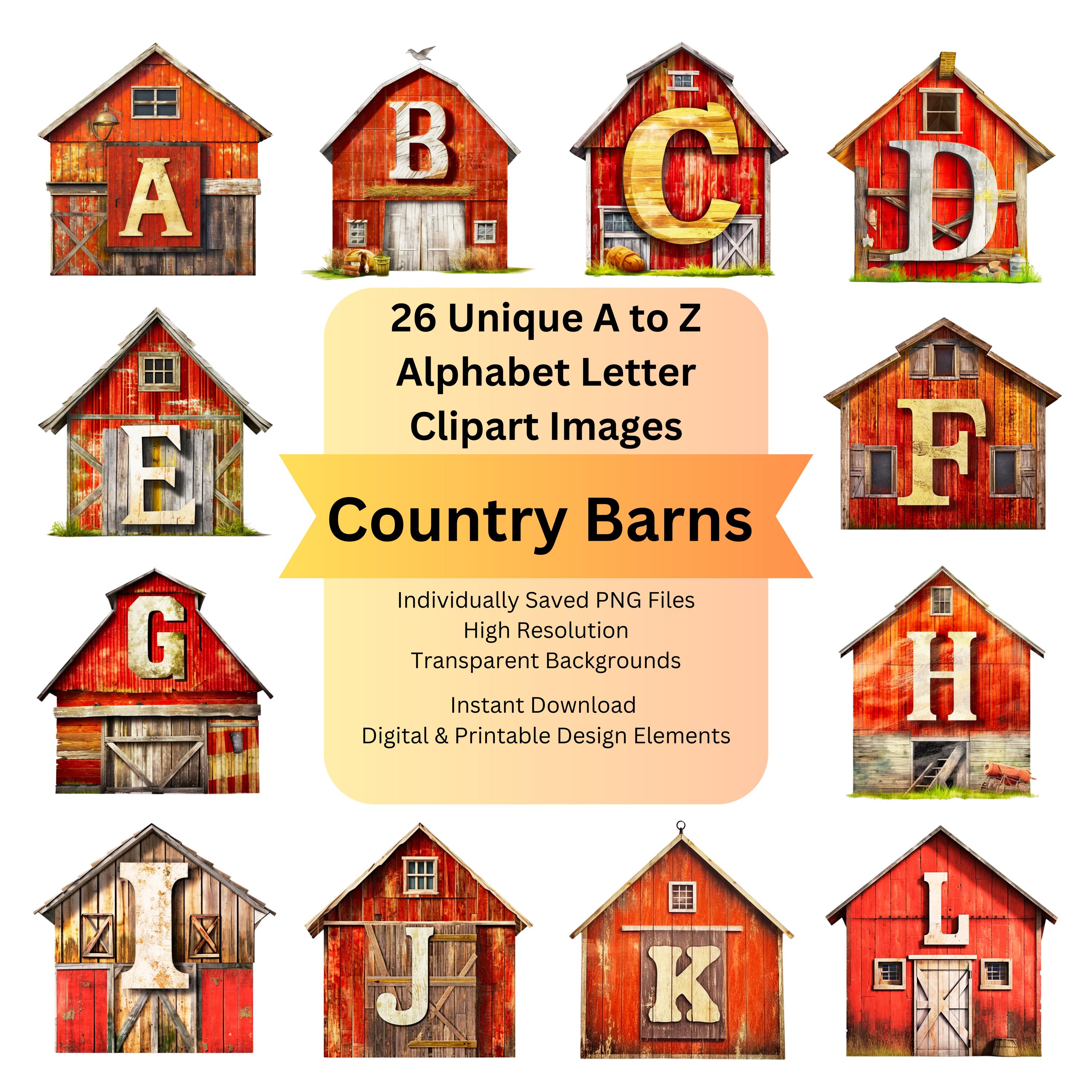 Barn Shape Letter Barn Letters Etsy UK