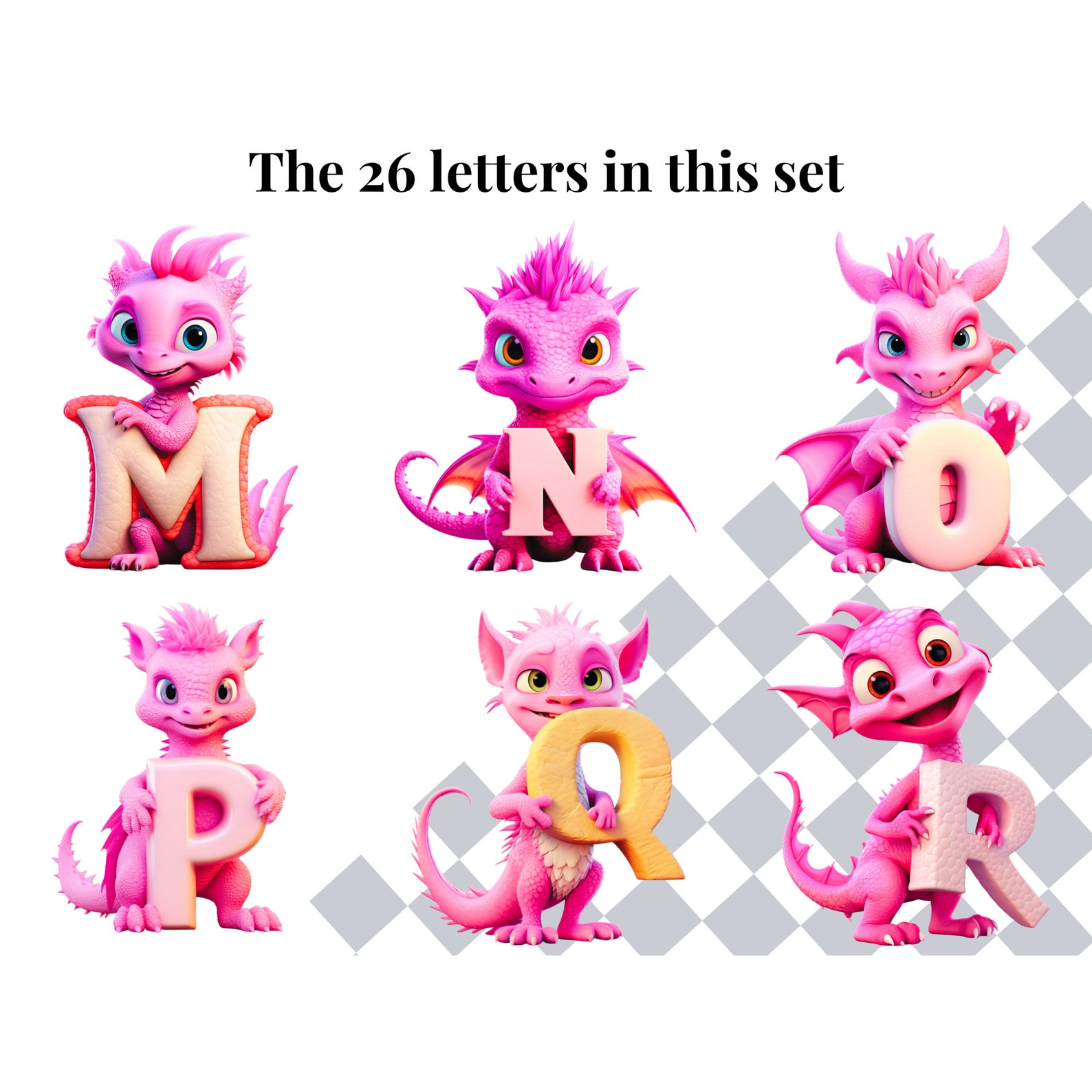 Dragon Clipart Alphabet Letters PNG for Commercial Use Downloadable ...