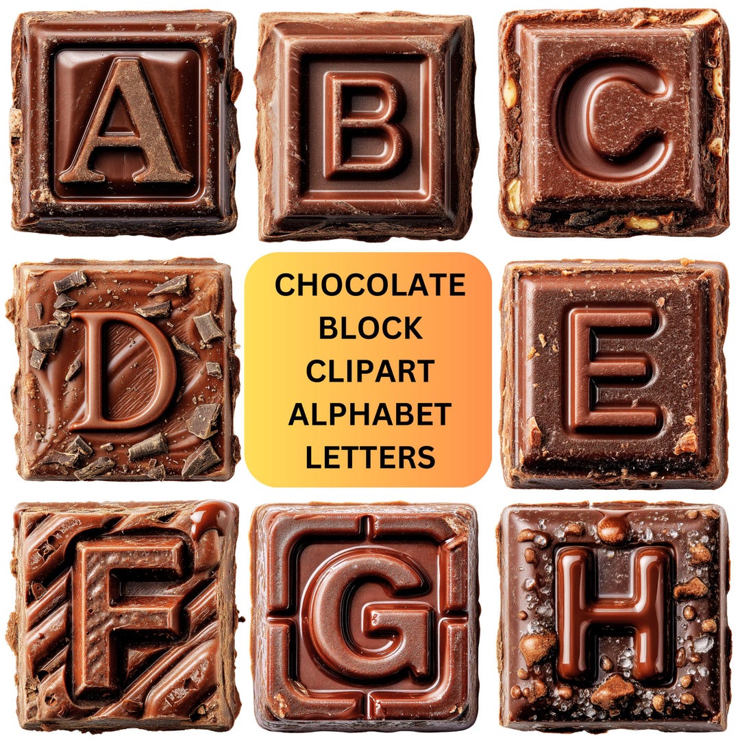 Chocolate Block Clipart Alphabet Letters PNG, Sweet Food Clipart for ...