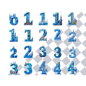 Frozen Castle Alphabet Letters & Numbers for Instant Download, Cute ...