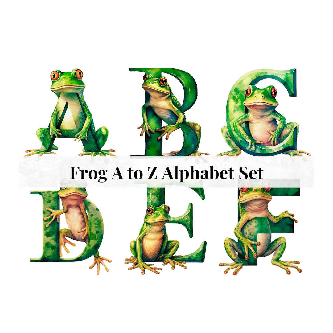 Frog Clipart Decorative Letters PNG for Animal Alphabet, Cute ...