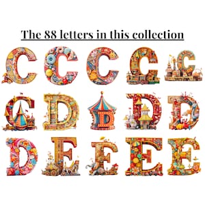 Circus Clipart Alphabet Letters PNG Files for Carnival Digital Download ...