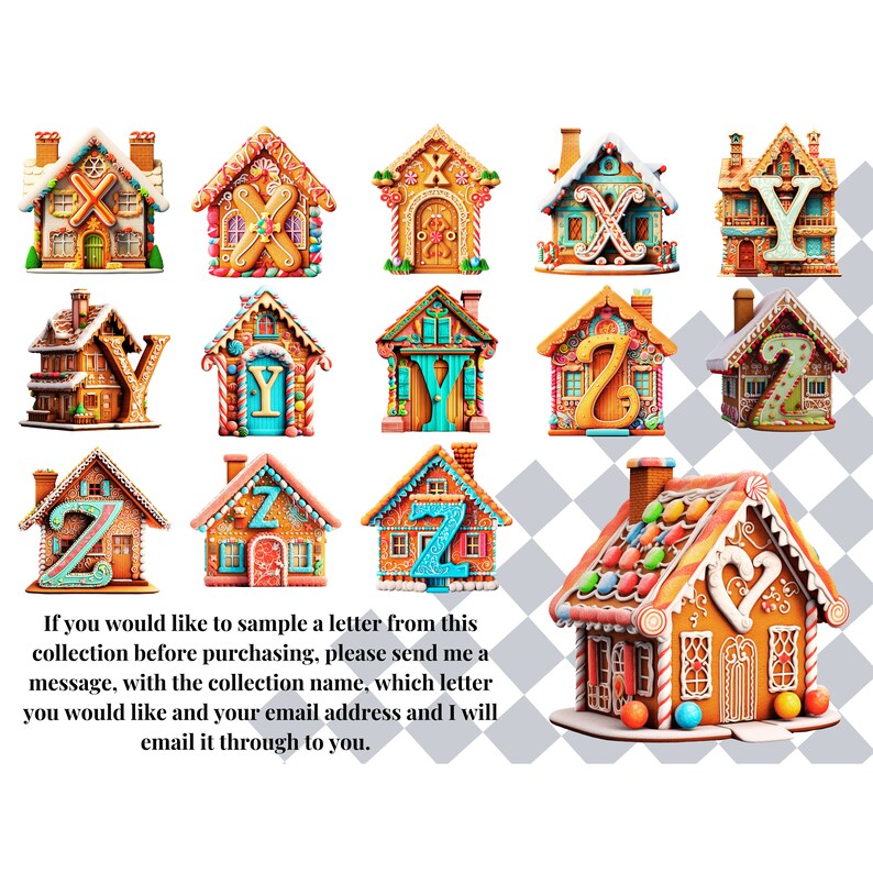 Gingerbread House Clipart Alphabet Letters | PNG Christmas Fonts | Xmas ...