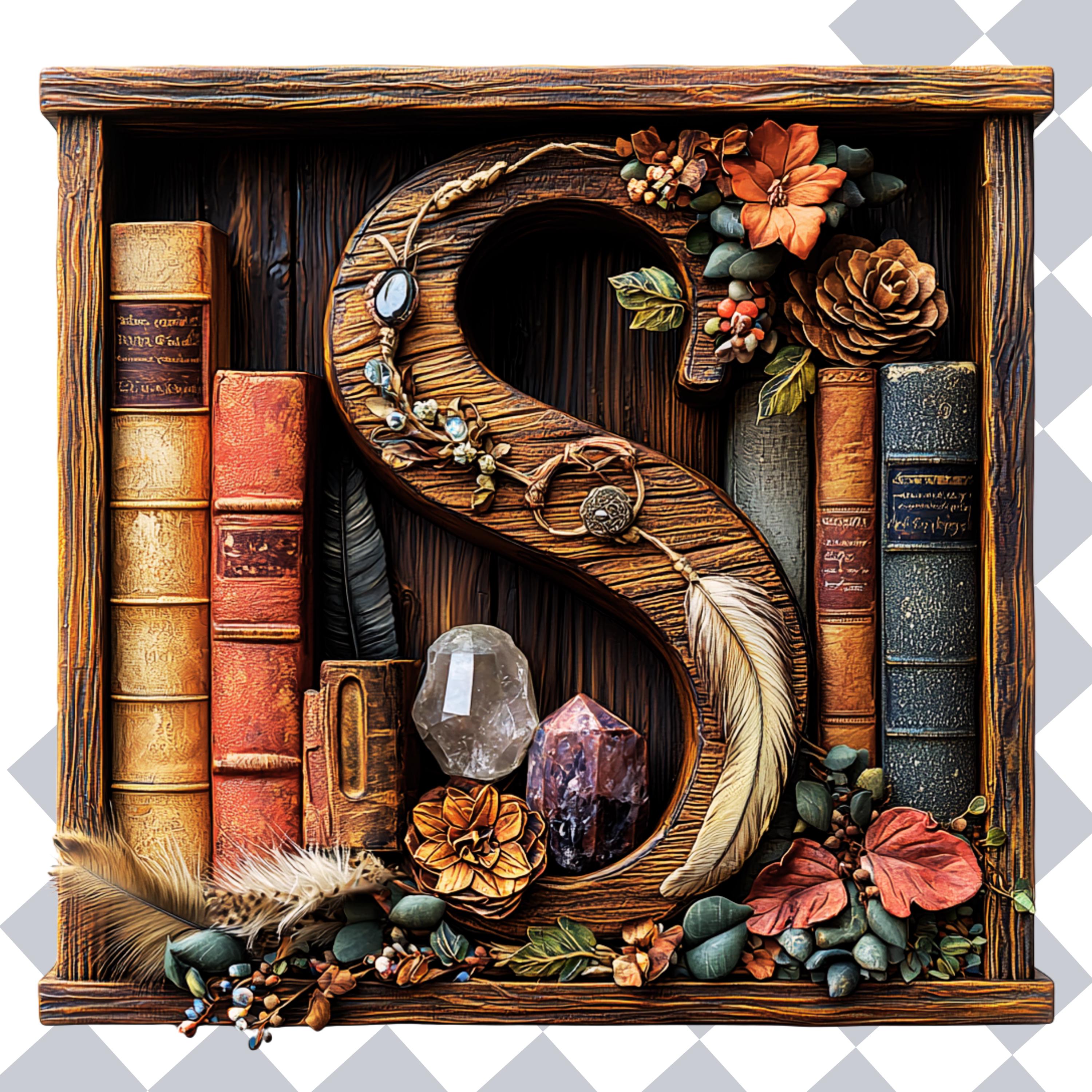 Boho Clipart Letters | Book Alphabet Designs for Scrapbooking and ...