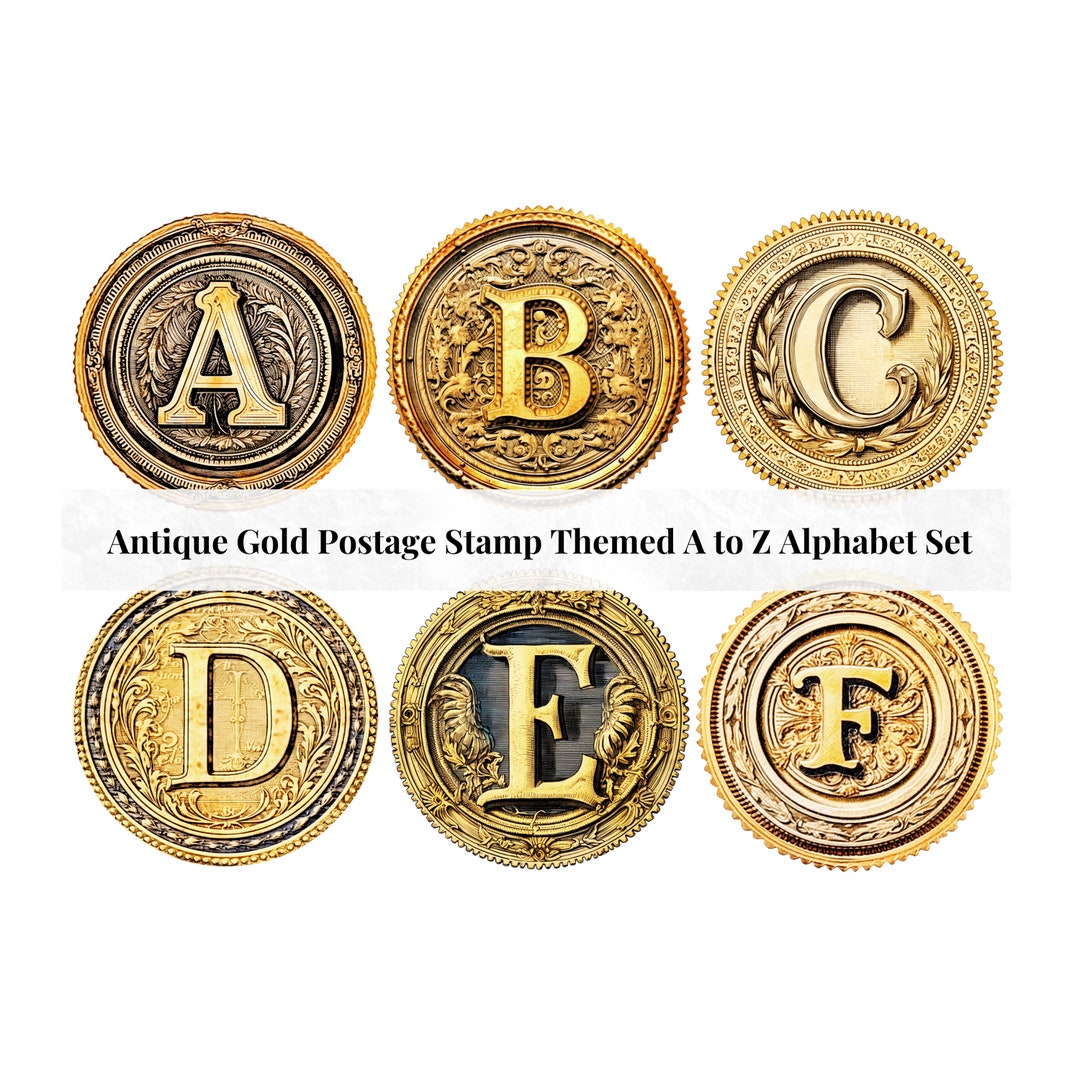 Postage Stamp Clipart Alphabet Letters PNG Files for Digital - Etsy