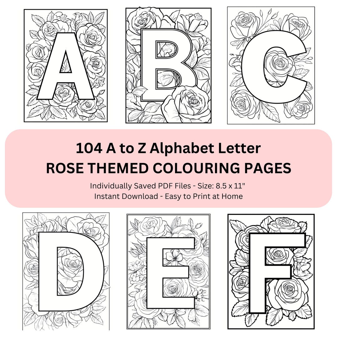 Rose Coloring PDF Printable Pages | Floral Colouring Sheets for Kids ...