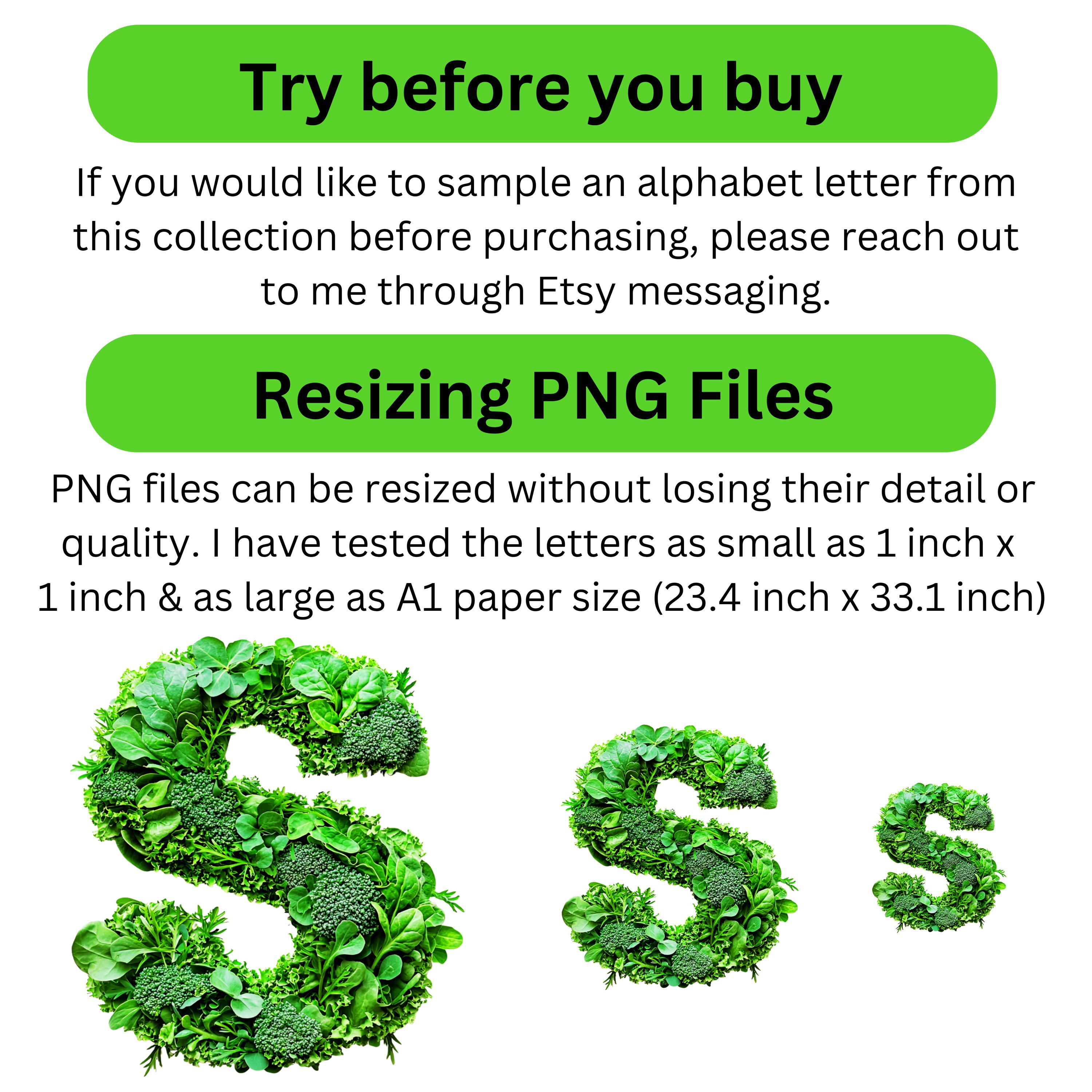 Leafy Green Clipart Alphabet Letters | Healthy Eating PNG Images ...