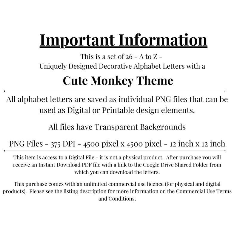 Monkey Clipart Alphabet Letters PNG for Commercial Use Font Bundle ...