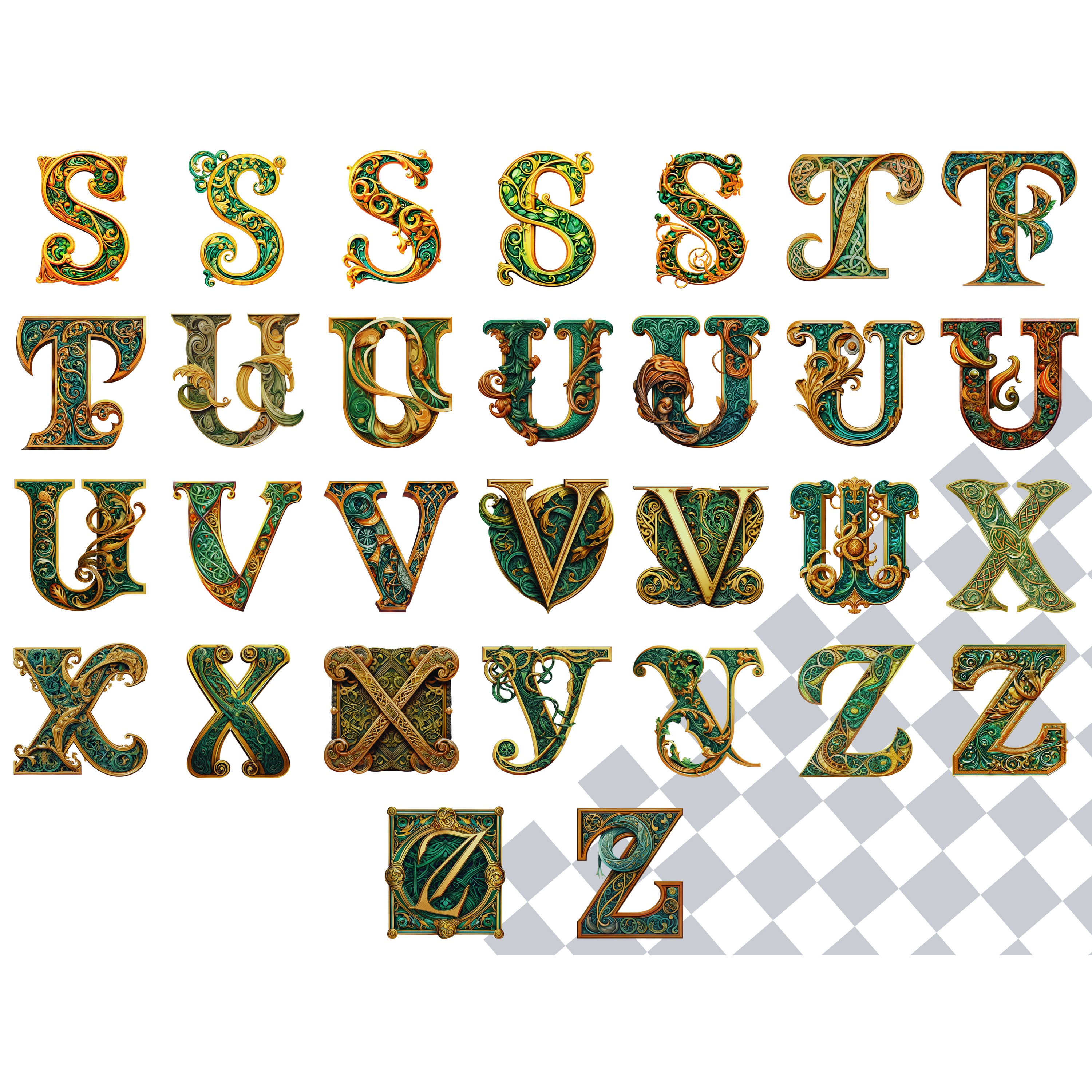 Celtic Letters and Numbers PNG Clipart: Commercial Use Irish Art ...