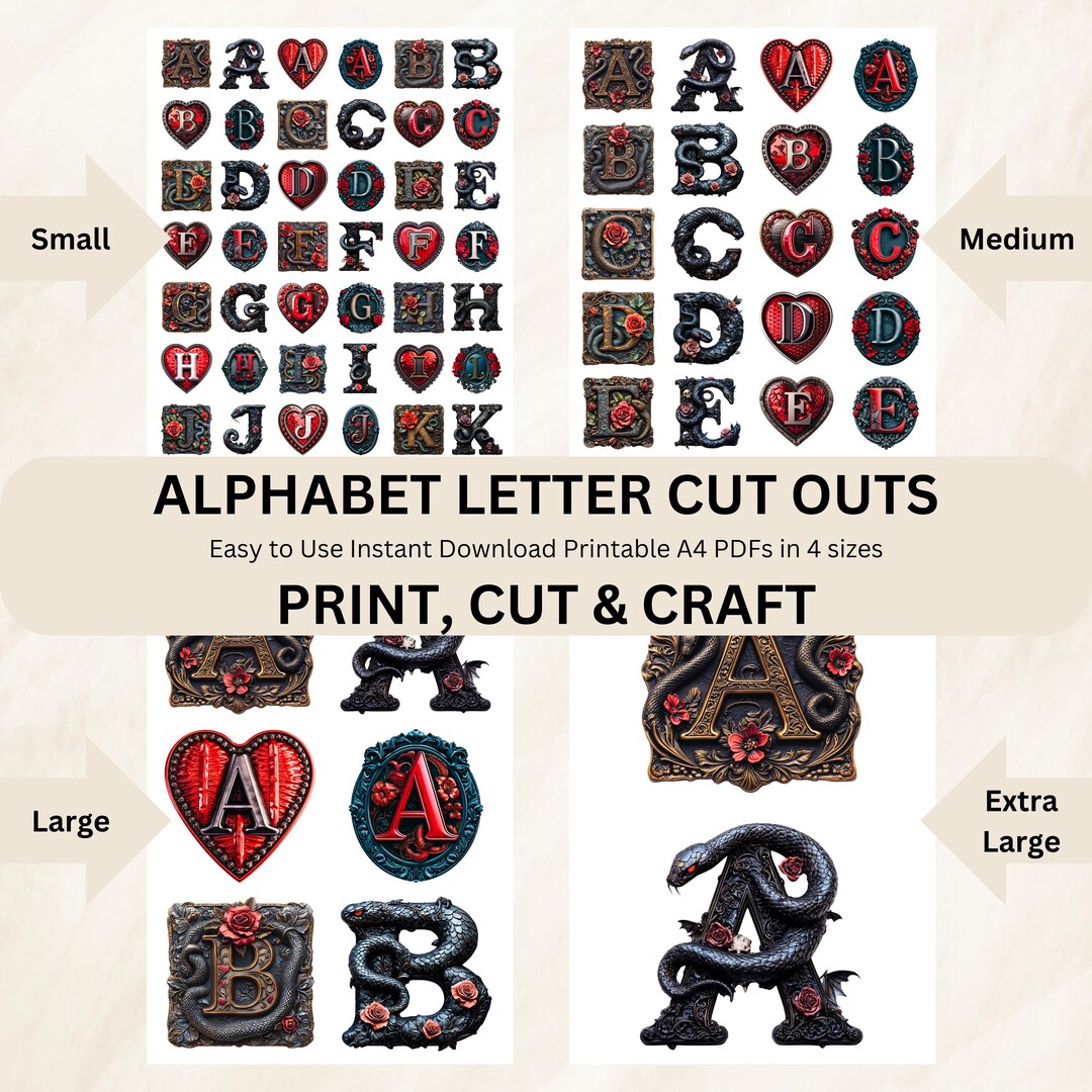 PRINTABLE Gothic Journaling Stickers Cut Outs for Fussy Cut ...