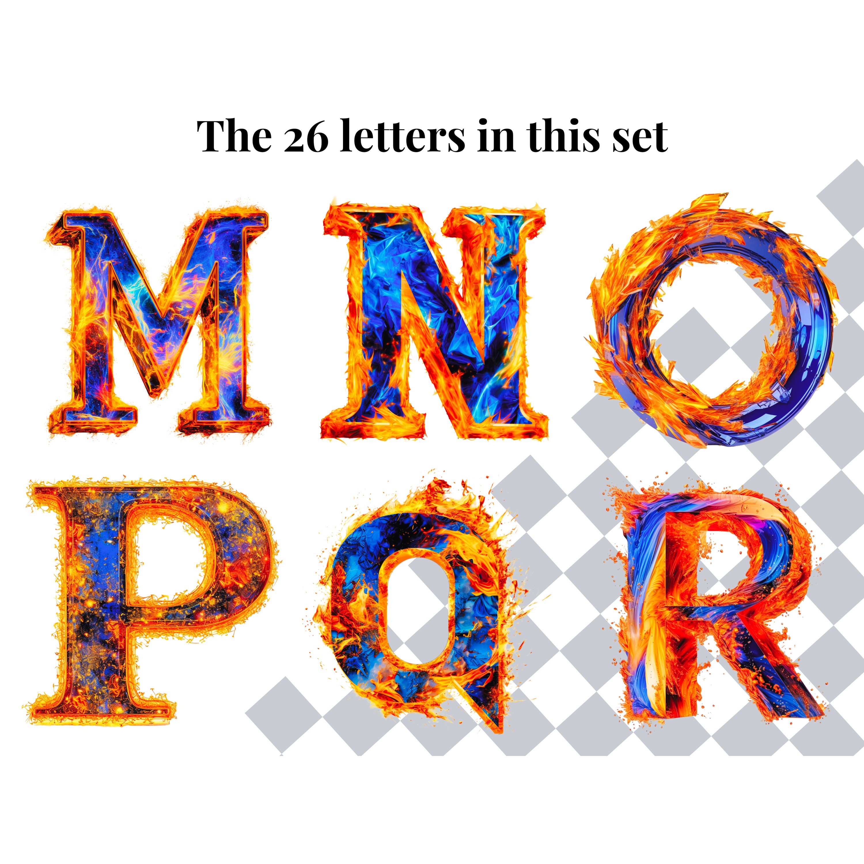 Digital Clipart Alphabet Letters PNG Files for Digital - Etsy