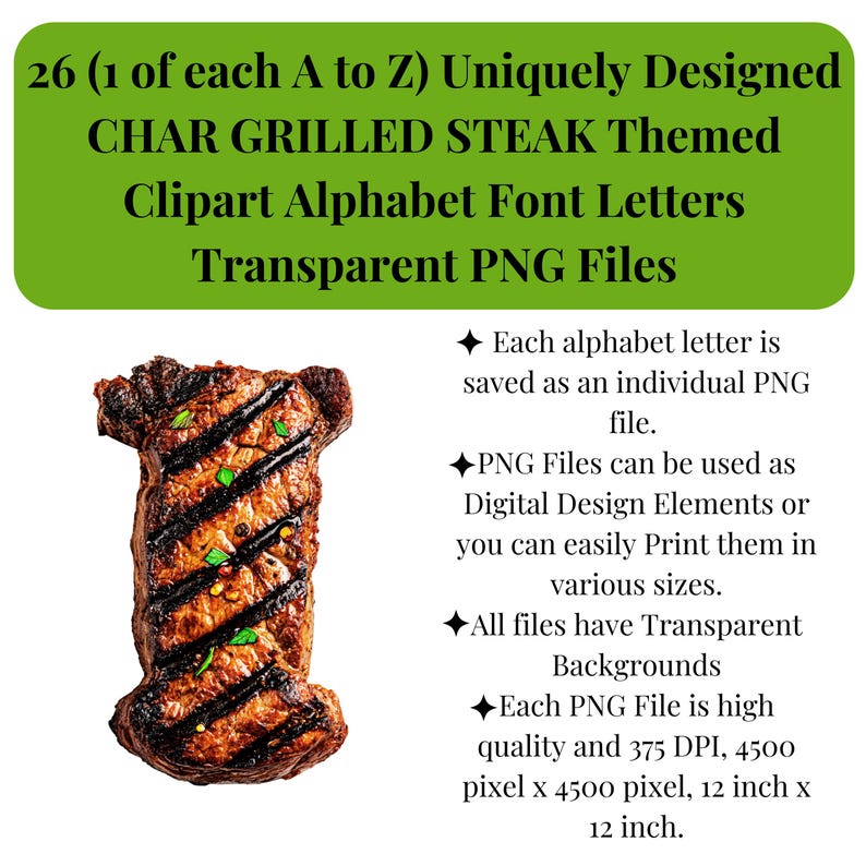 Char Grilled Steak Alphabet Letters | PNG Clipart Font Images | Digital ...