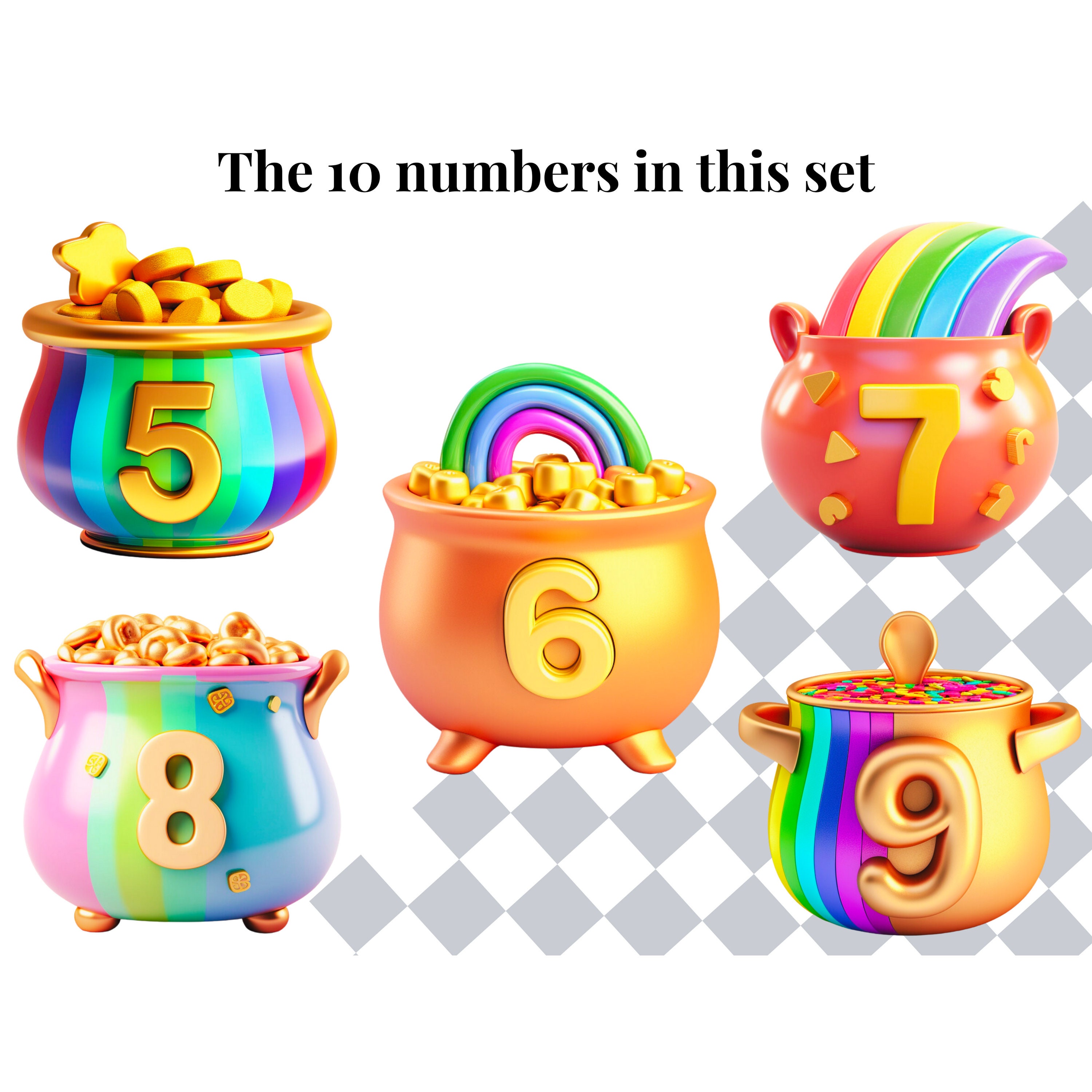 Rainbow Clipart Printable Alphabet Letters and Numbers for PNG Designs ...
