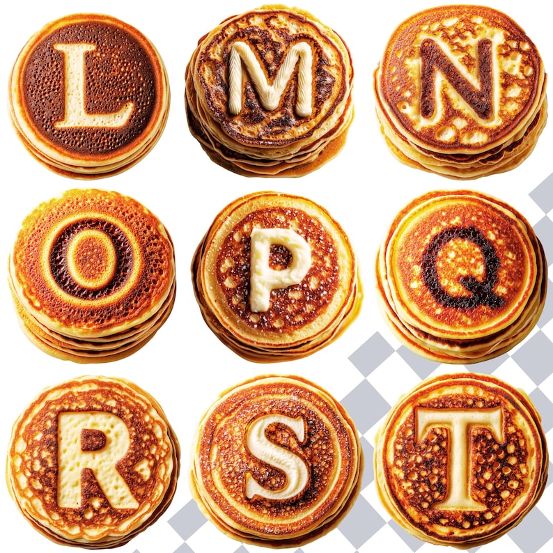 Pancake Clipart Alphabet Letters | PNG Food Images | Digital Download ...