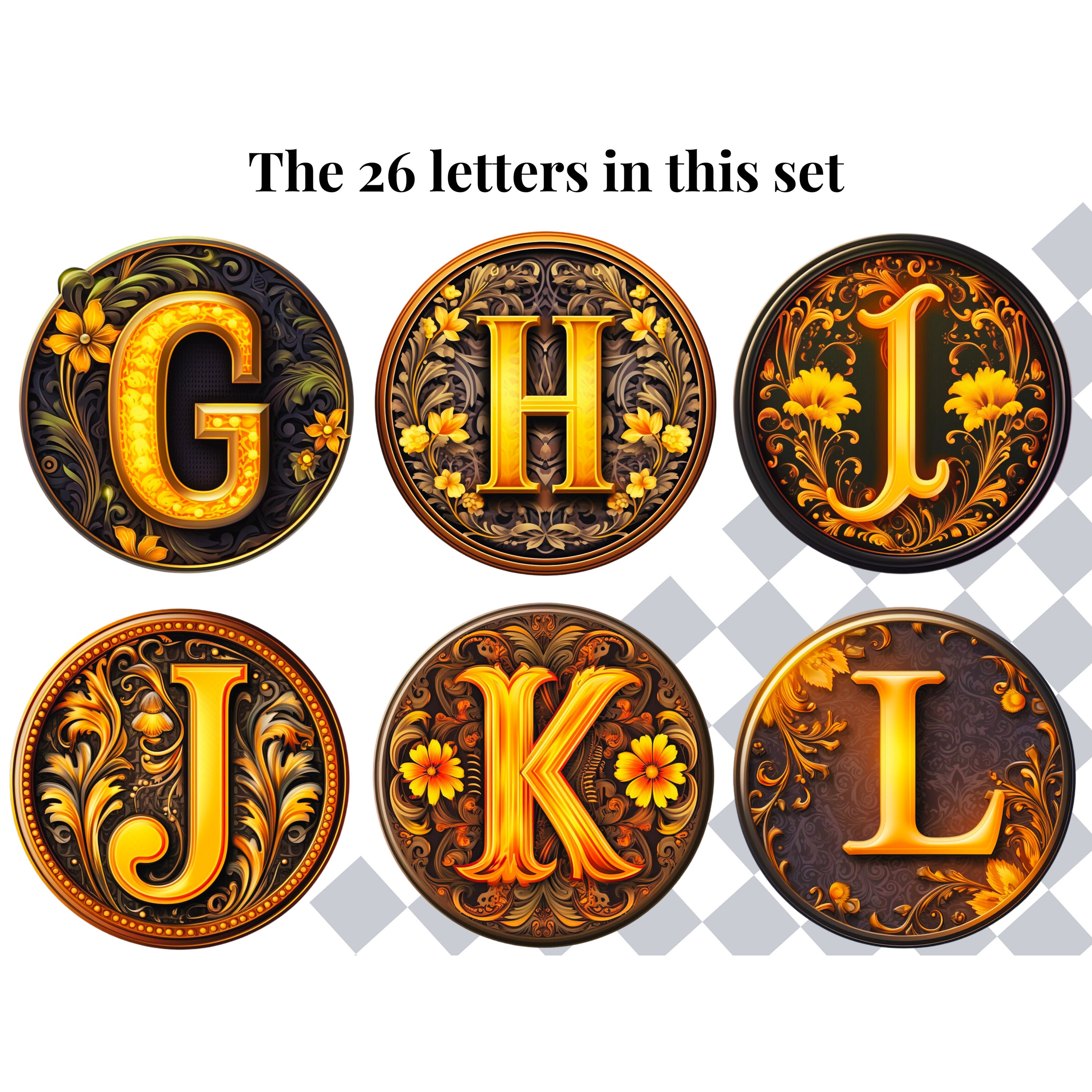 Neon Letters Clipart Alphabet PNG Files for Floral Flower Digital ...